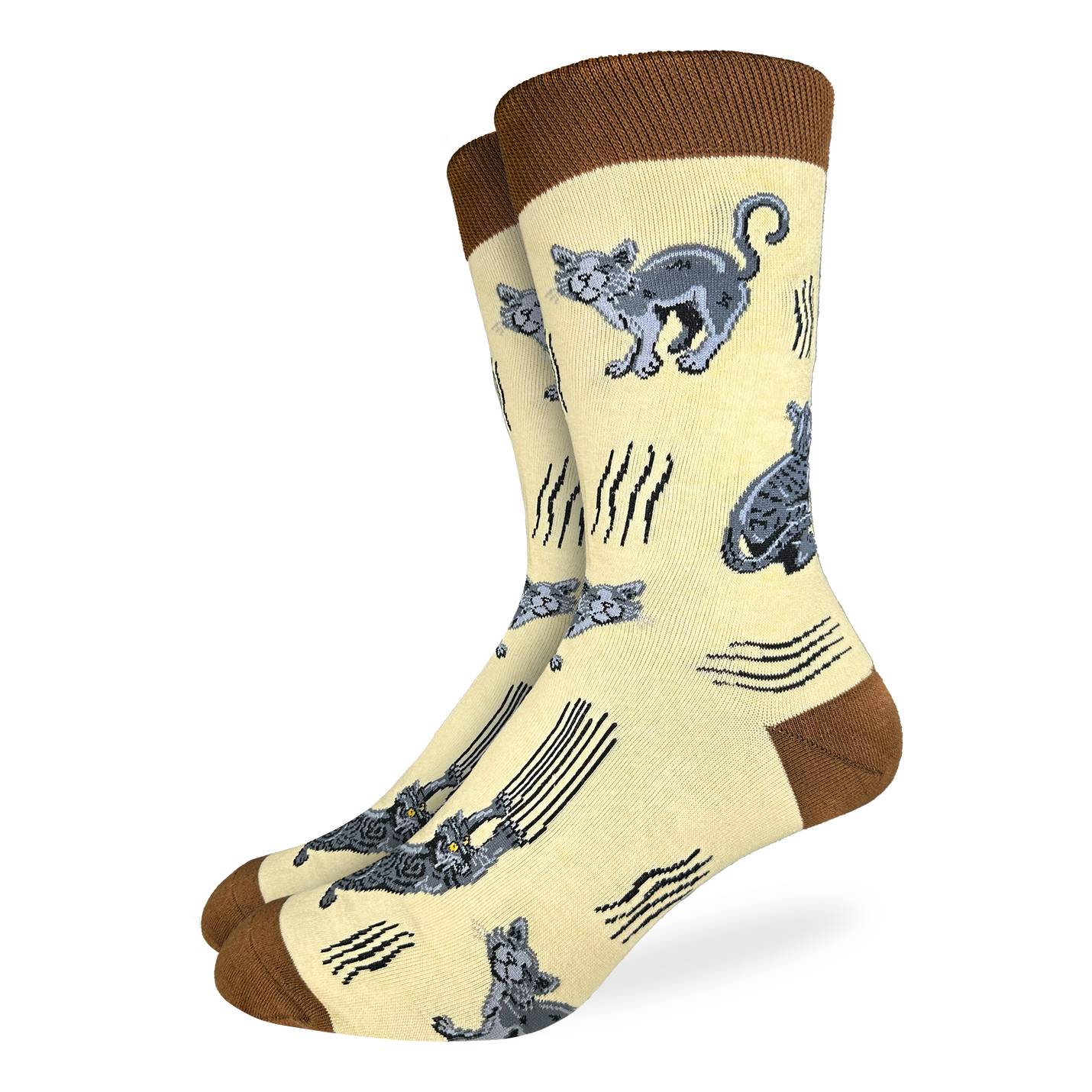 Men's Scratchy Cats Socks | Designed in Canada – Good Luck Sock