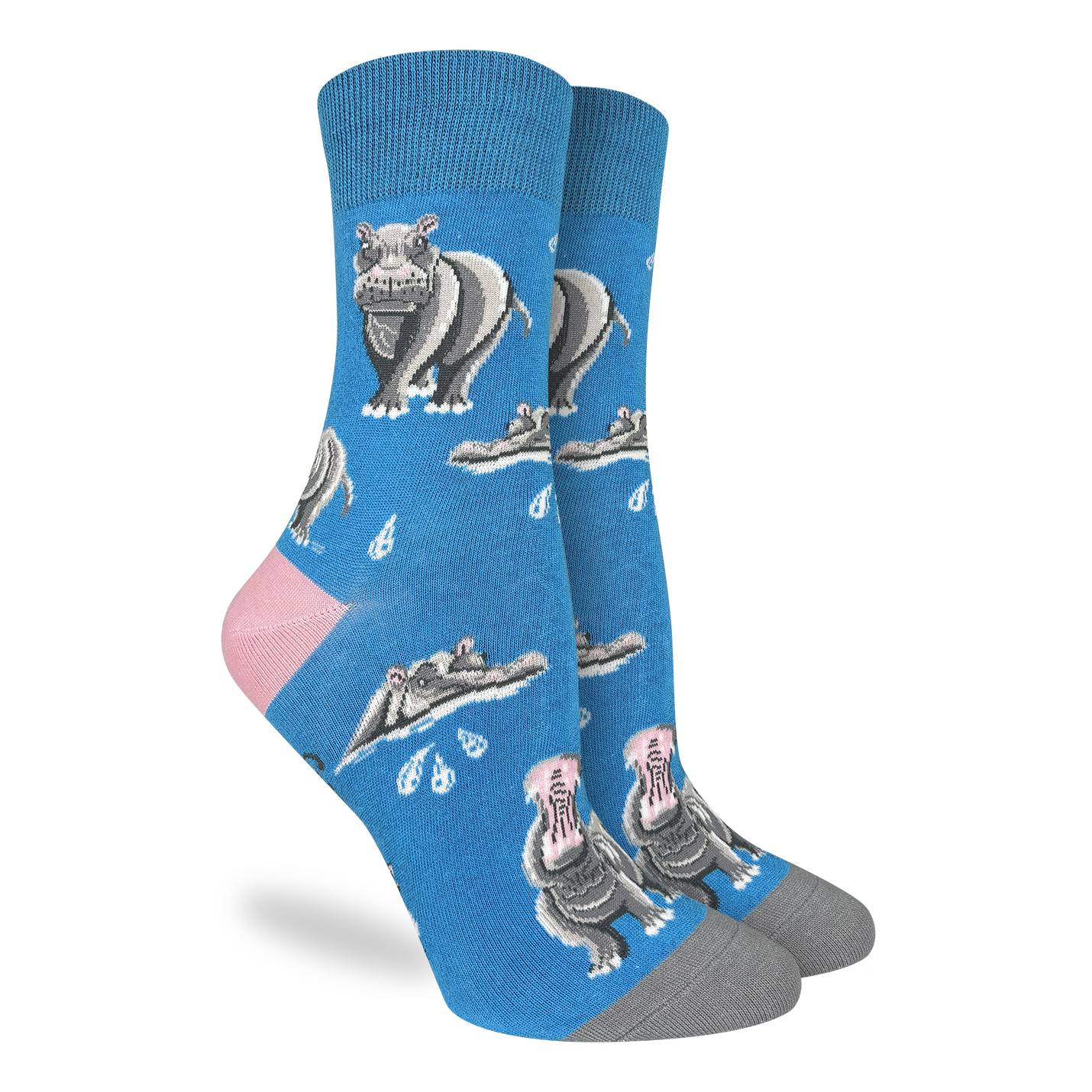 Women's Hippopotamus Socks | Designed in Canada – Good Luck Sock