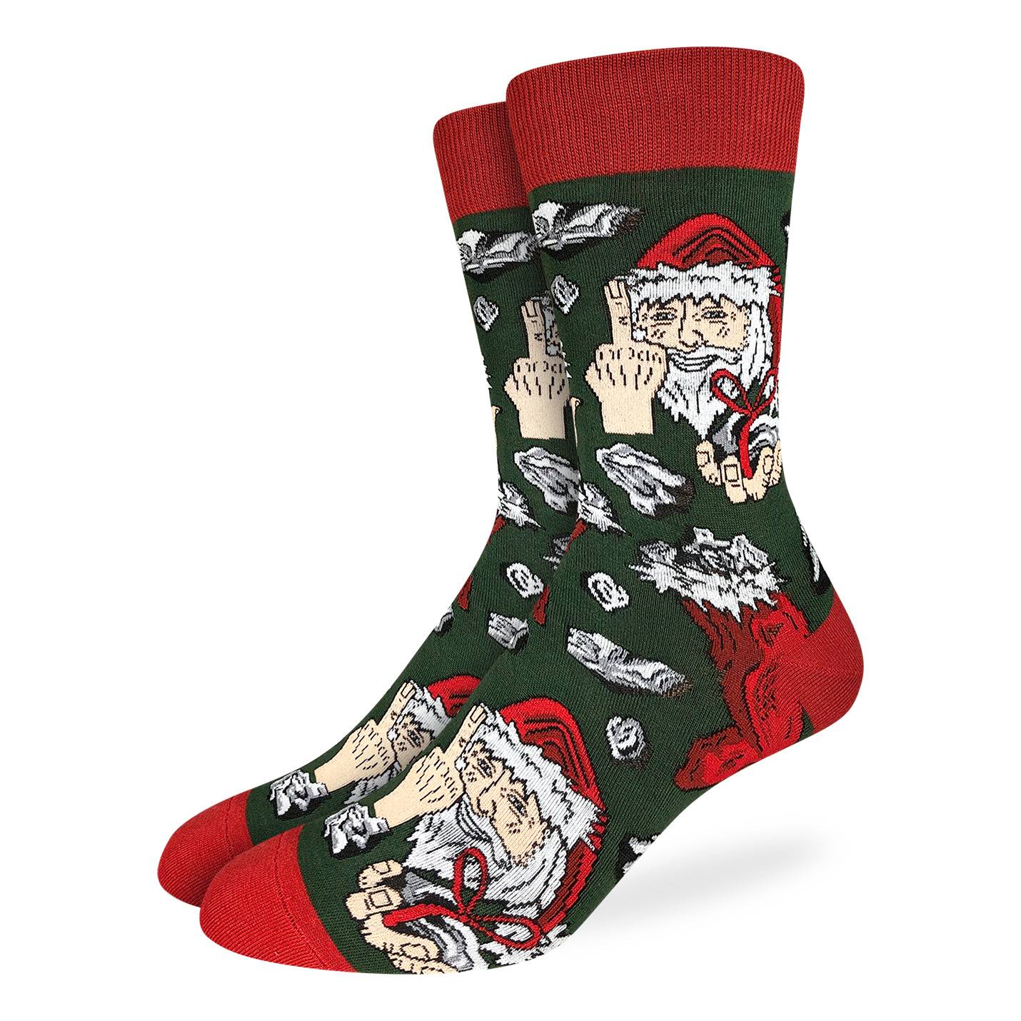 Men's Big & Tall Santa's Naughty List Socks | Designed in Canada – Good ...