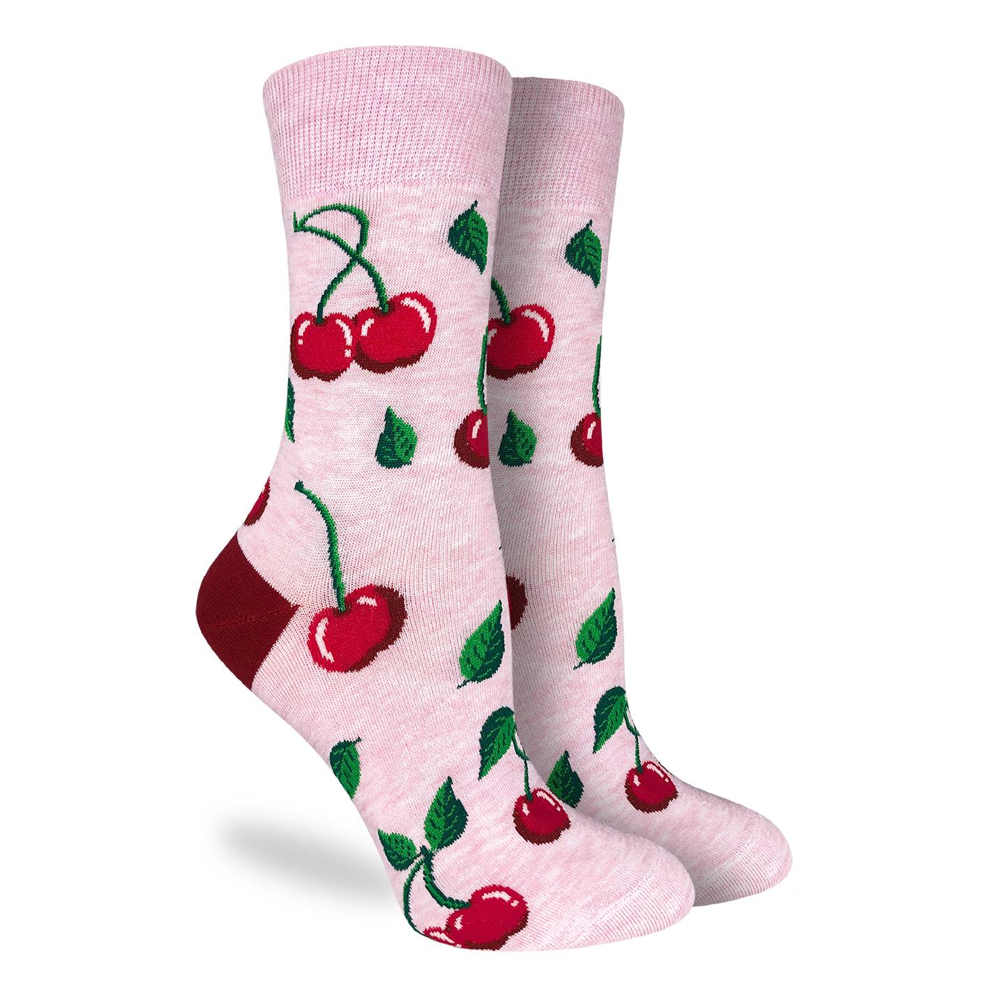 Women's Cherries Socks | Designed in Canada – Good Luck Sock