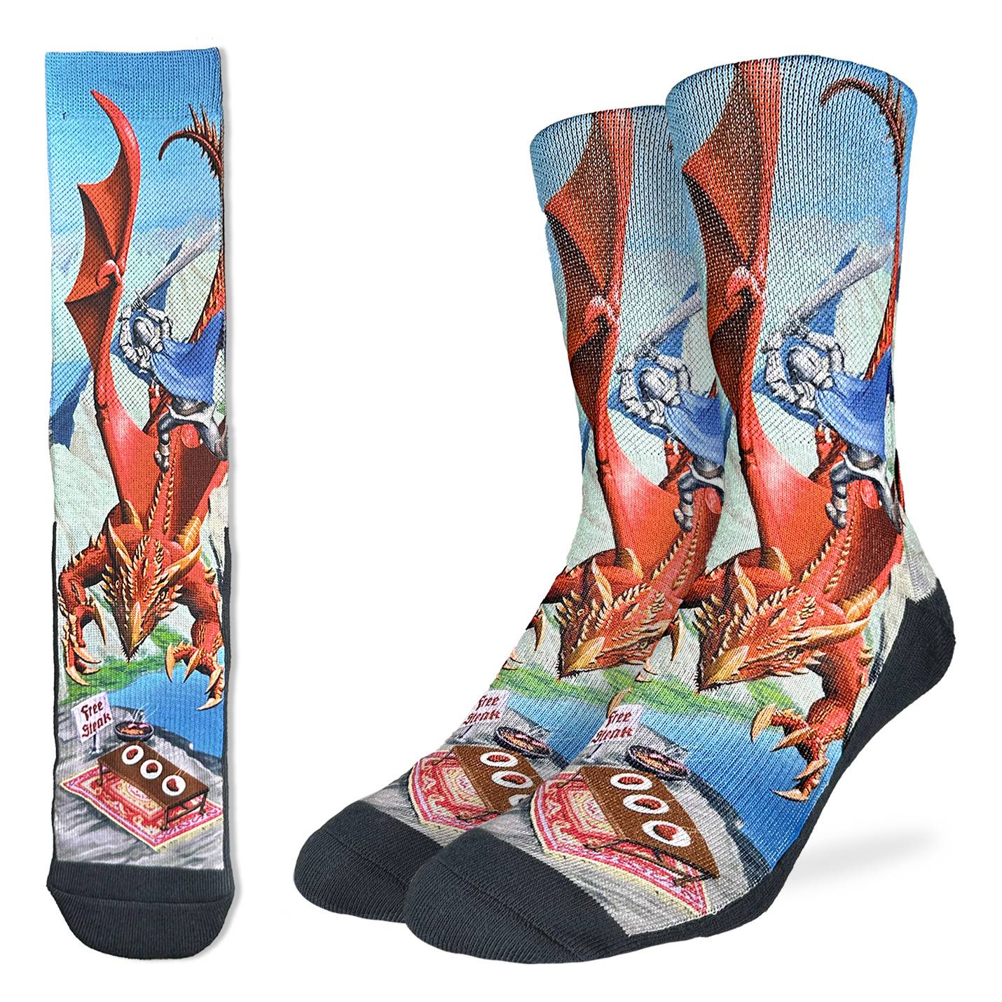 Men's Knight vs. Dragon Socks | Designed in Canada – Good Luck Sock