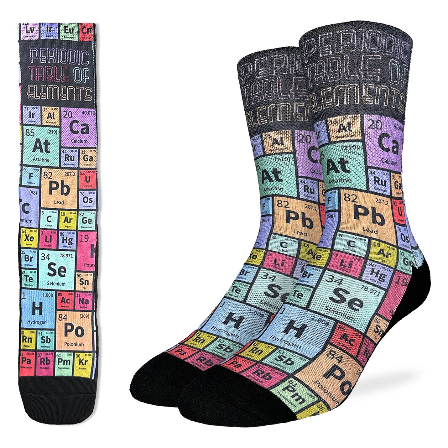 Men's Periodic Table of Elements Socks | Designed in Canada – Good Luck ...