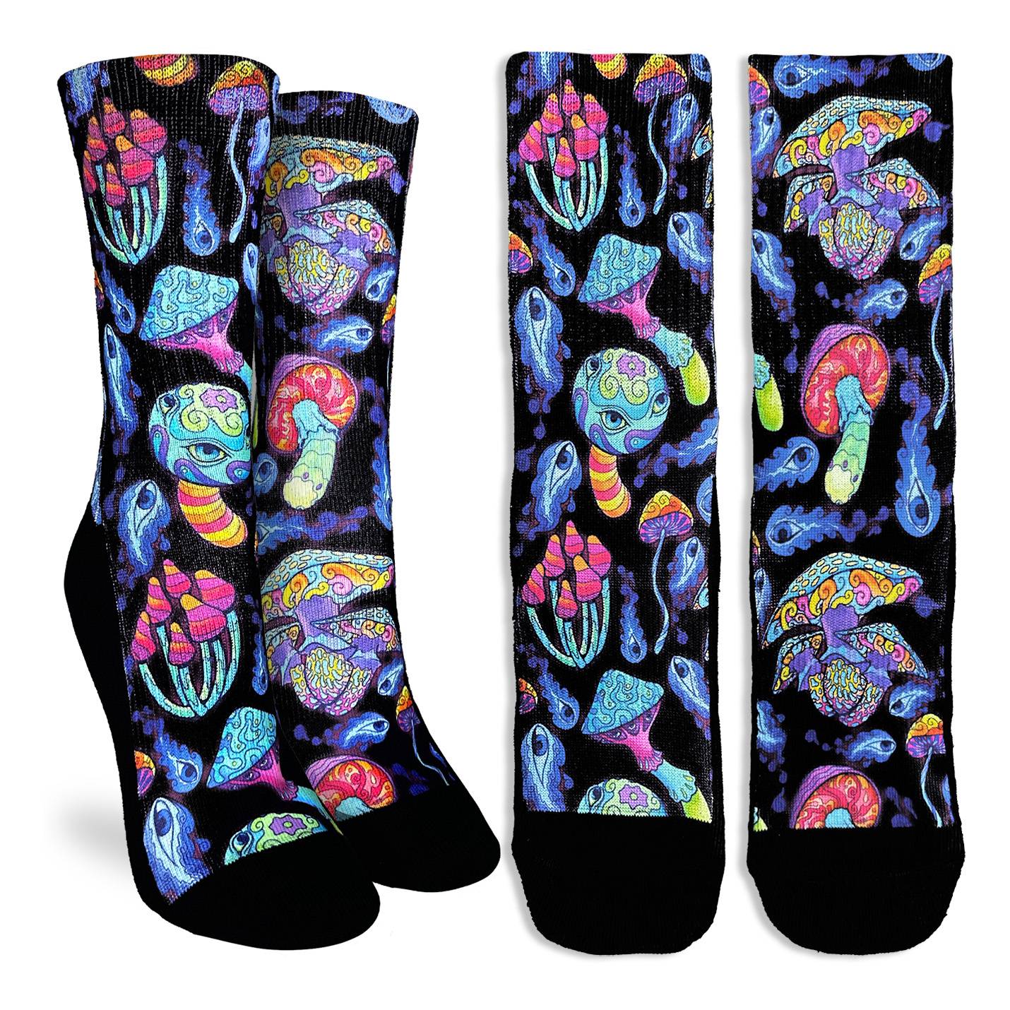 Women's Trippy Mushrooms Socks | Designed in Canada – Good Luck Sock